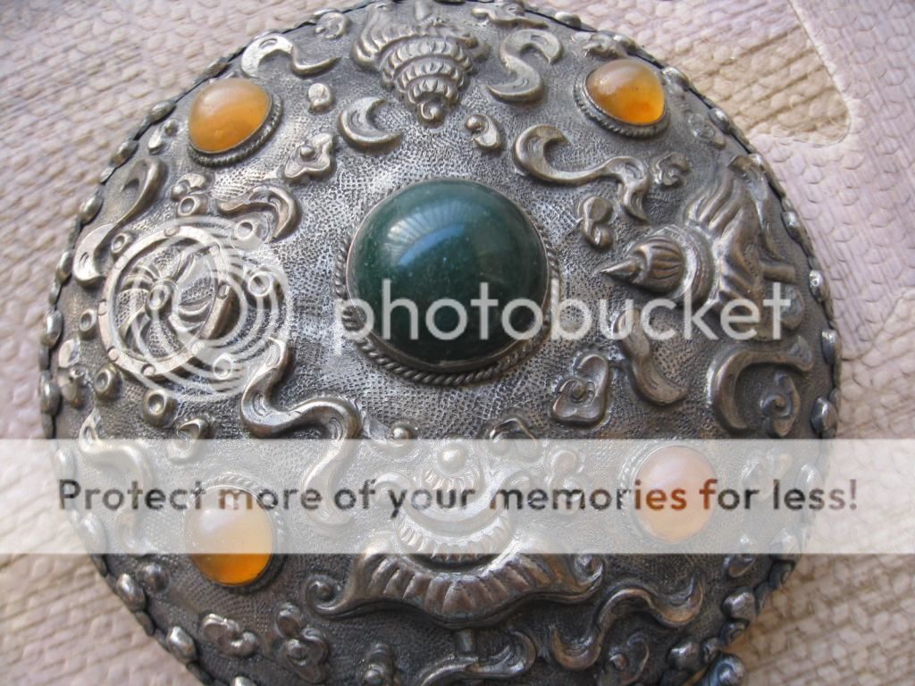 2 Chinese Hand Mirrors, Jade, Silver, Stones | Antiques Board